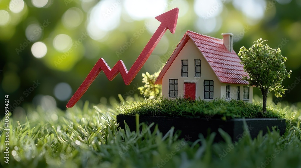 Booming real estate market, depicting an upward trend in property sales ...