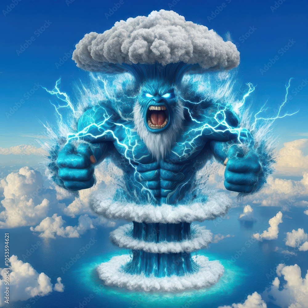 Ai generated illustration of a human flying monster in the form of a ...