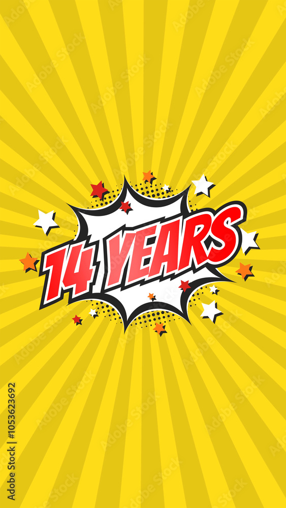 Celebratory animation for 14th fourteenth anniversary - 14 fourteen ...