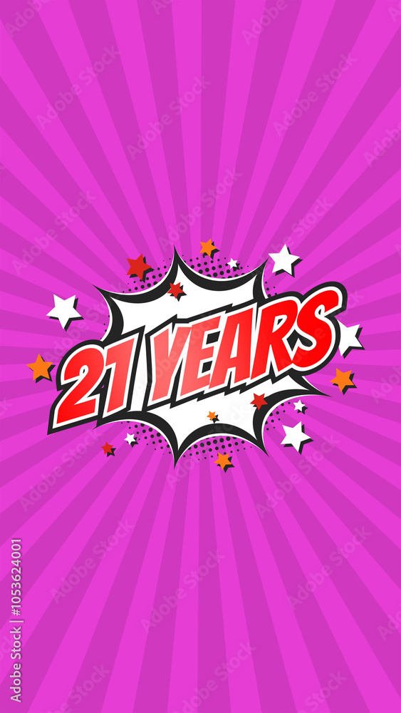 Celebratory animation for 21st twenty-first anniversary - 21 twenty-one ...