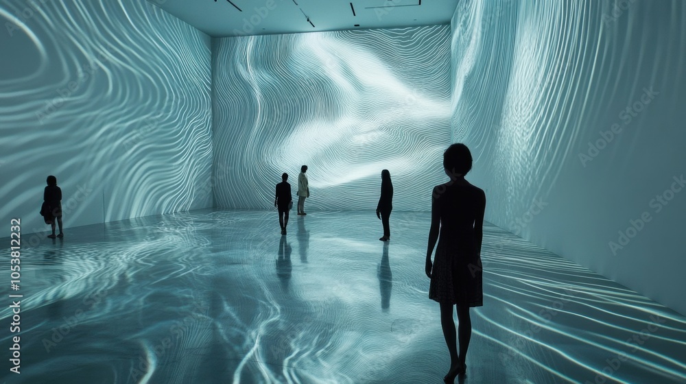 Immersive digital art experience with interactive wave projections ...