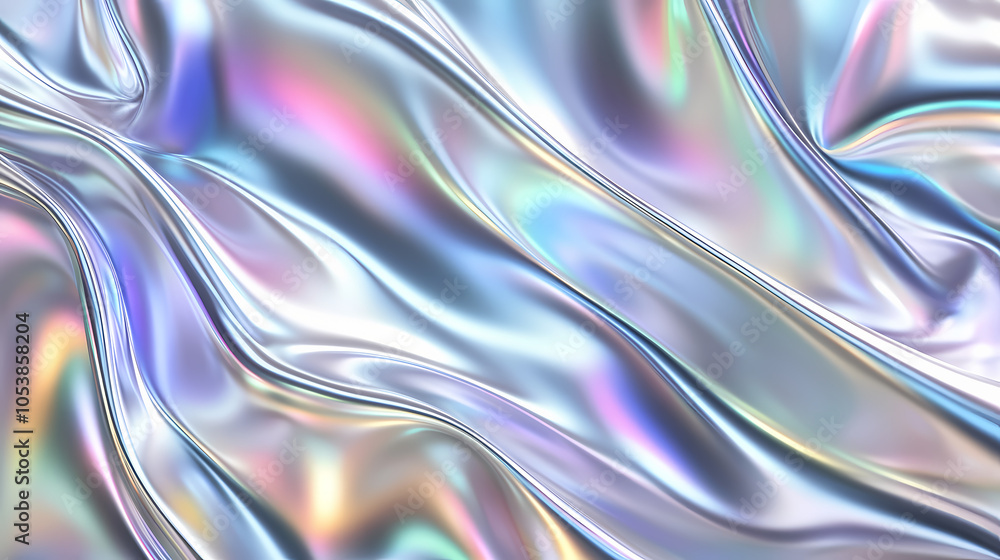 An abstract background depicting liquid metal with a chrome finish ...