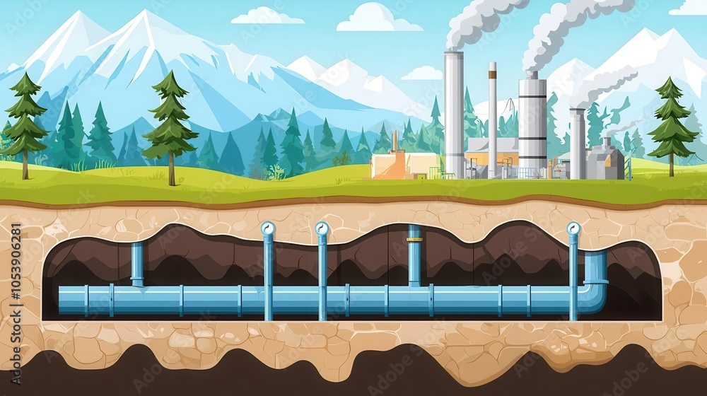 Crosssection diagram of a carbon capture and storage CCS system ...
