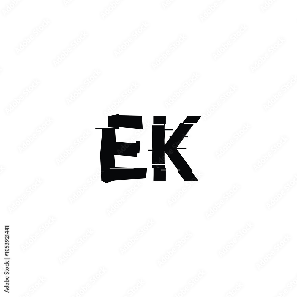 EK monogram logo design letter text name symbol monochrome logotype ...