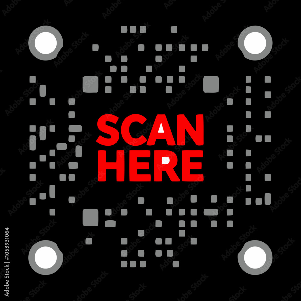 Scan me QR code blank frame. printable scan here sticker template for ...