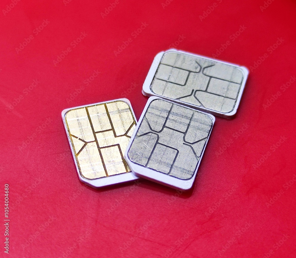 micro sized mobile phone sim card chips Stock Photo | Adobe Stock