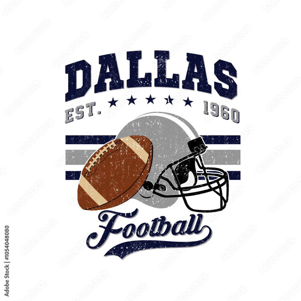DALLAS FOOTBALL VECTOR DESIGN Stock Vector | Adobe Stock
