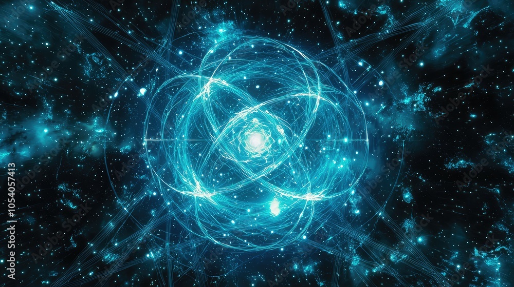 3D Atomic Structure with Rotating Electrons Animation Stock Photo ...