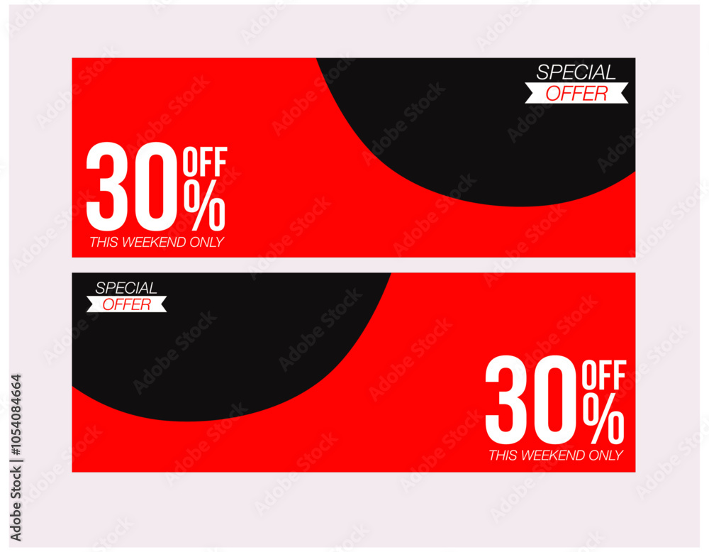 Black and red Banner templates set with standard size for web. Business ...