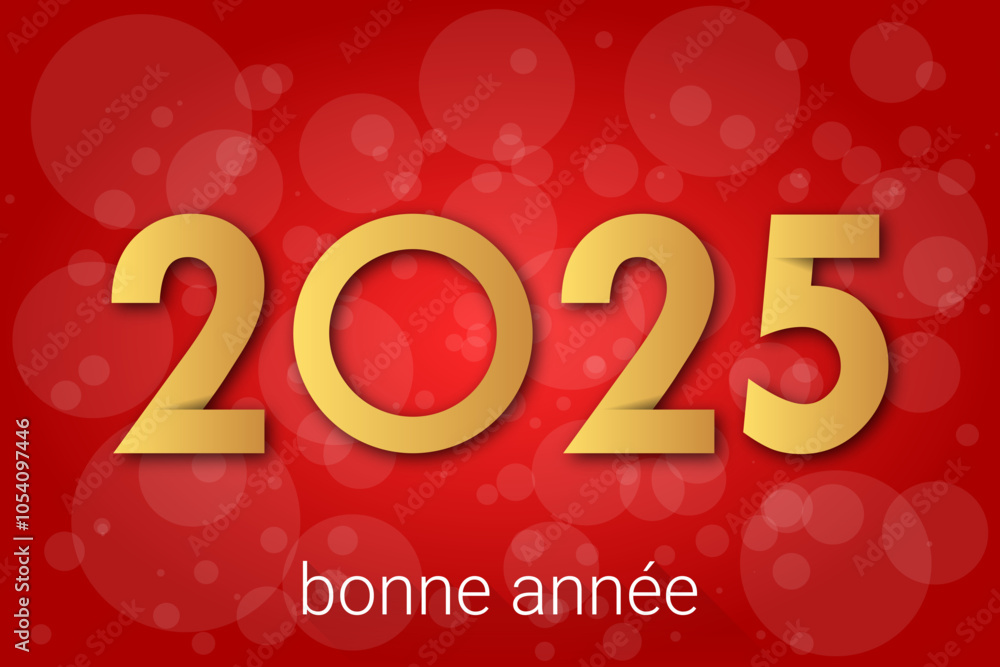 Bonne année - meilleurs vœux 2025 - vecteur pour affiche, bannière, salutation et célébration du ...