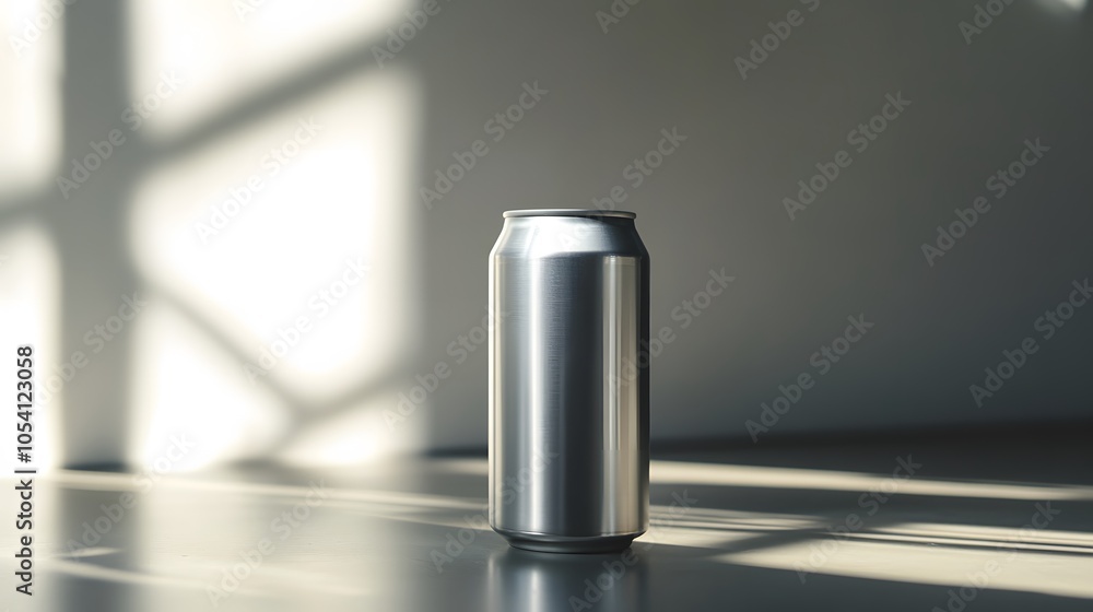 Blank mockup template of a tall matte beverage can with custom labeling ...