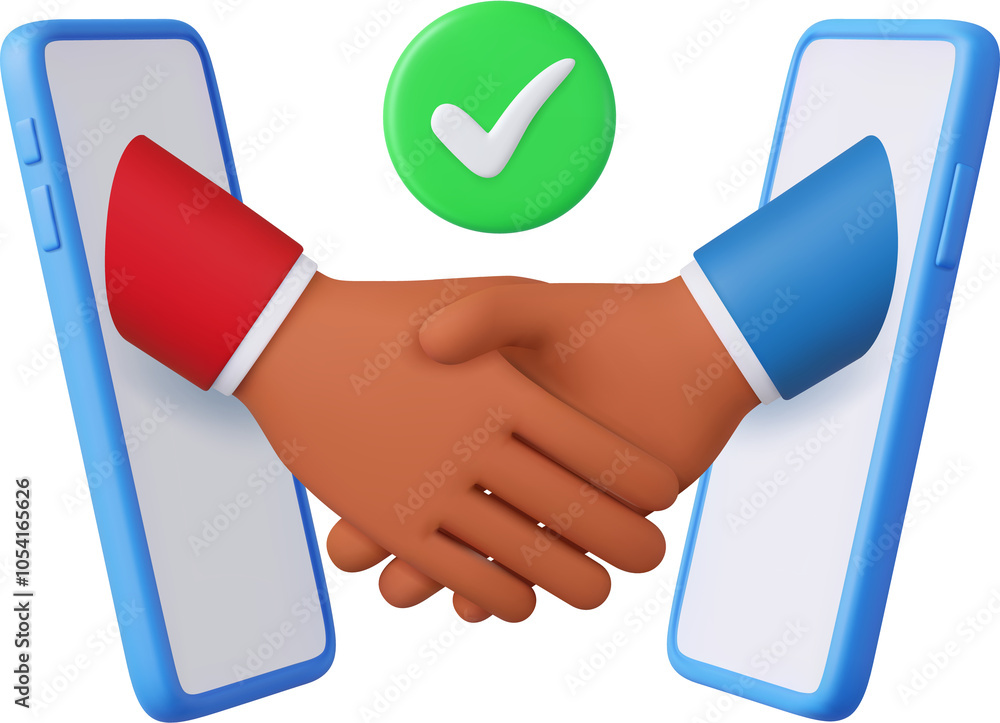 3d hand shake icon gesture Stock Illustration | Adobe Stock
