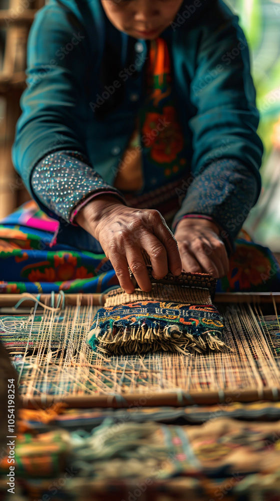 Weaving Traditional Patterns in a Cultural Ritual Stock Photo | Adobe Stock