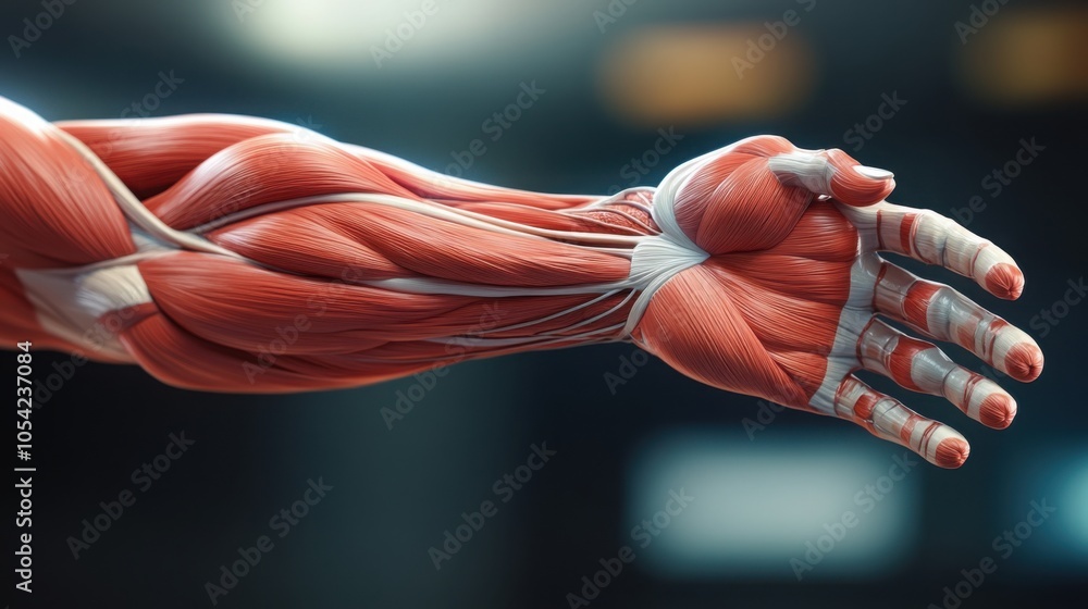 Muscular system diagram showing the muscles involved in arm flexion and ...