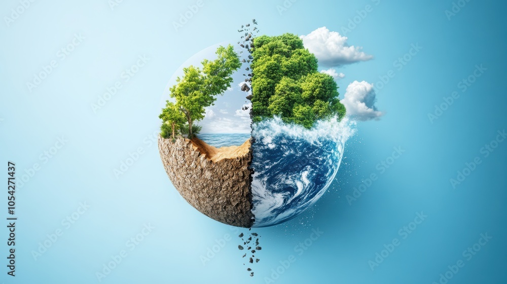 A visual representation of a planet climate zones, highlighting the ...