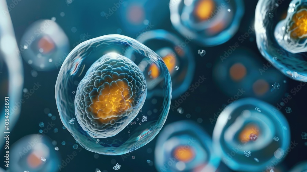 Microscopic image of cell death process, highlighting apoptosis with ...
