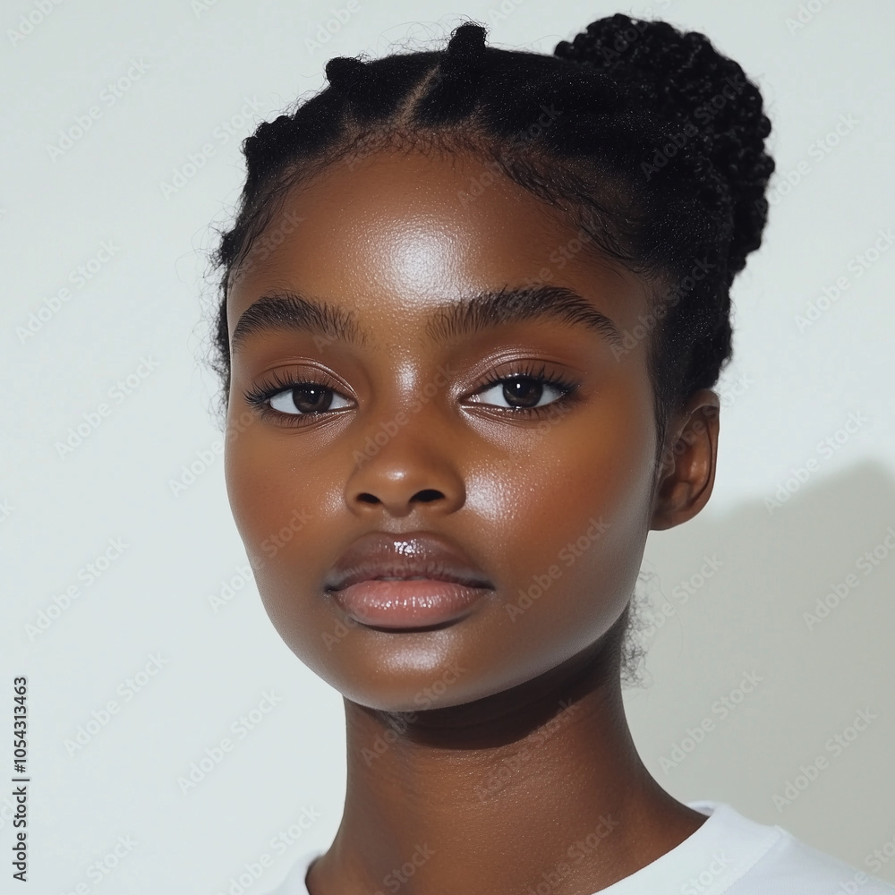beautiful young gen x gen z model black african glowing skin skincare ...