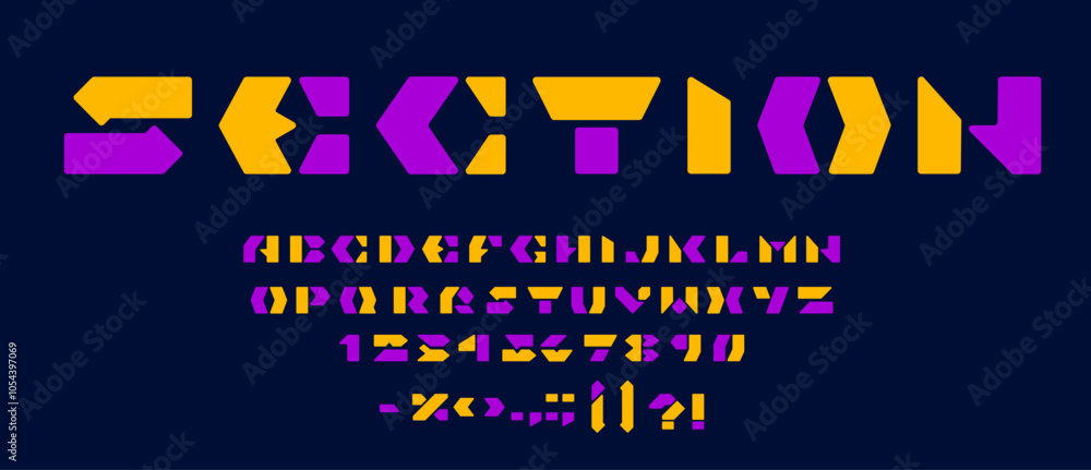 Geometric module font, abstract modern bold type, creative futuristic ...