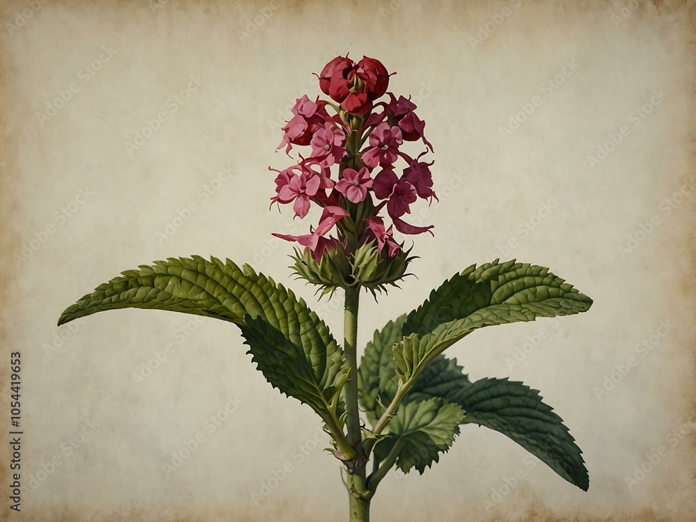 Watercolor of a single red dead-nettle flower, showcasing its beauty ...