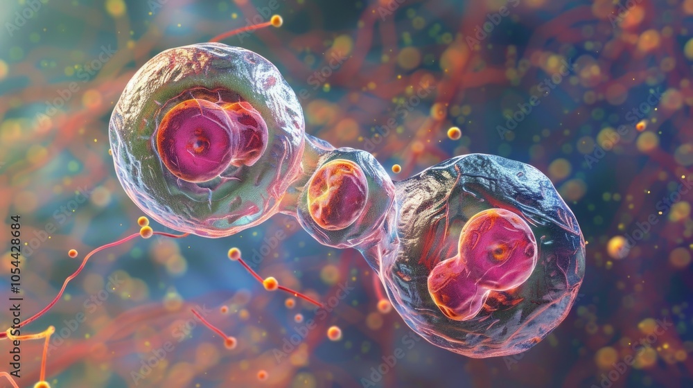 euglenoids undergoing the process of binary fission where a single cell ...