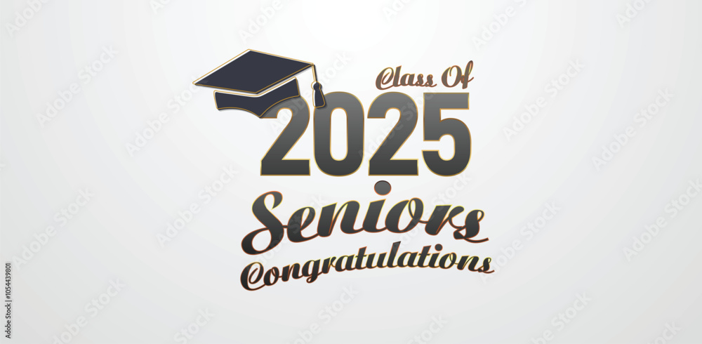 Class of 2025 Congratulations Graduates. Academic Cap and Diploma ...