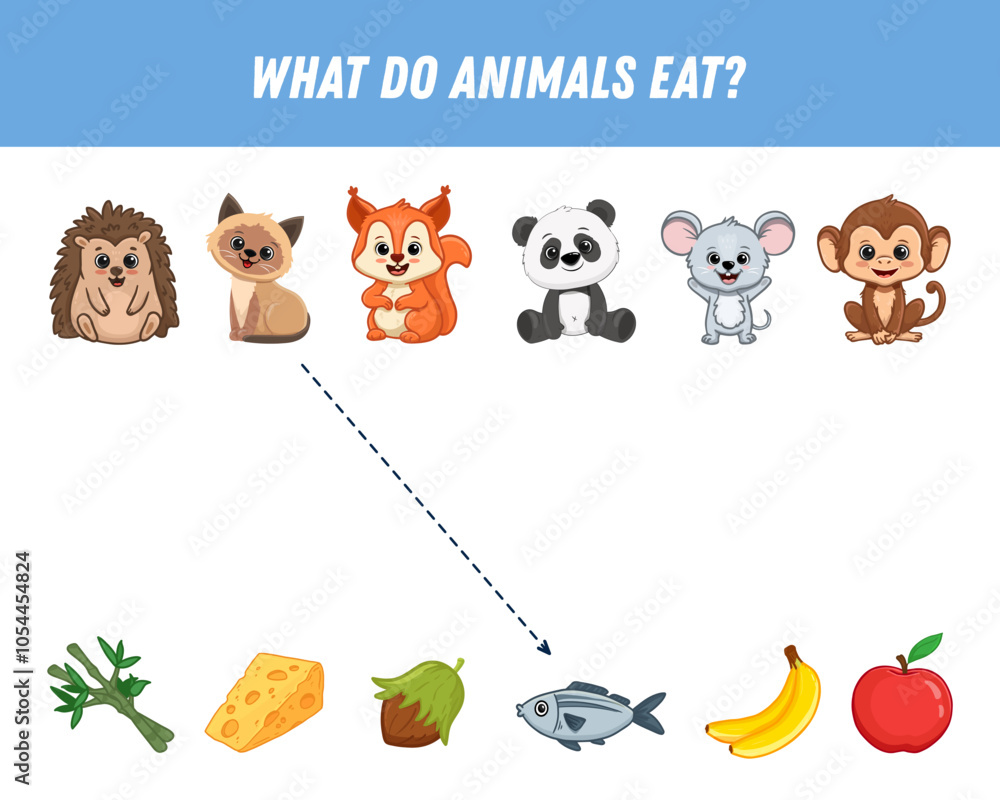 What do animals eat? Find the right picture. Educational game for ...