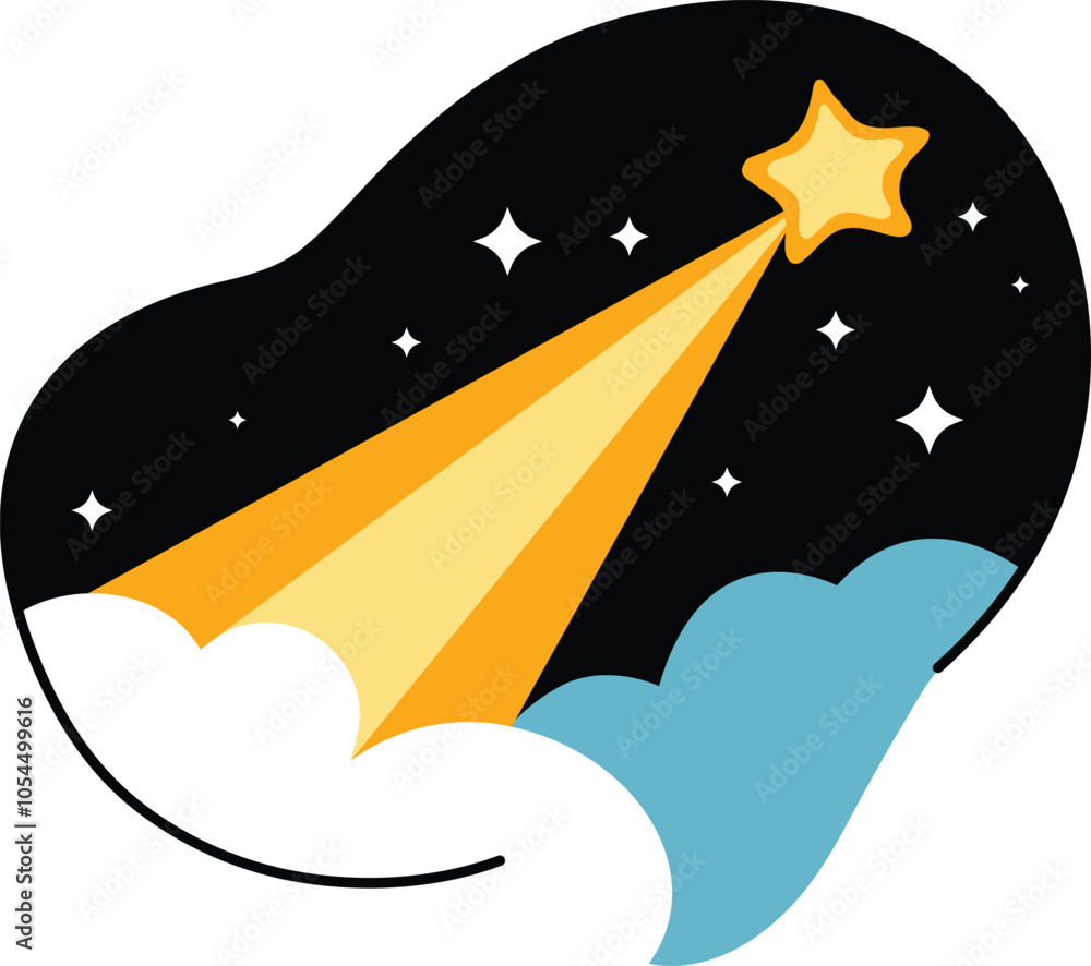 Light From Stars Sparkles Cute illustration Stock Vector | Adobe Stock