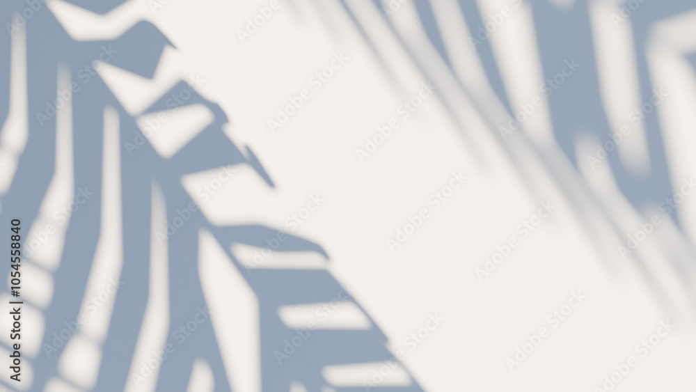 Gobo shadows of Palm tree leaves on a plain background, 4k UHD 16:9 ...