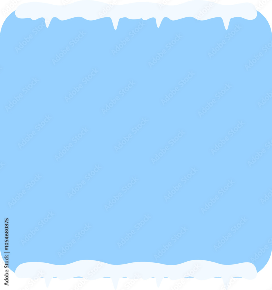 Winter Textbox with Snow Ice Caps Stock Vector | Adobe Stock