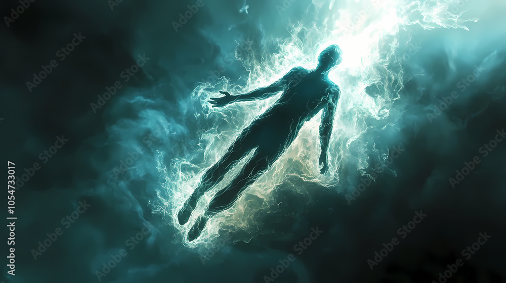 Astral projection into a cosmic realm. Astral Projection. Illustration ...