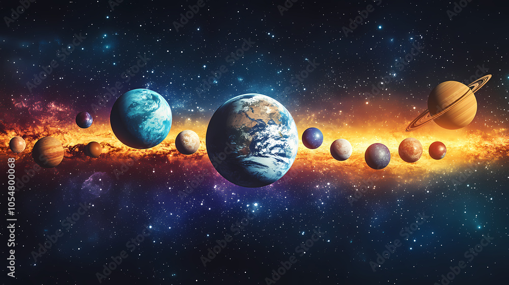Stock-Illustration „Vibrant view of earth from space, showcasing its ...