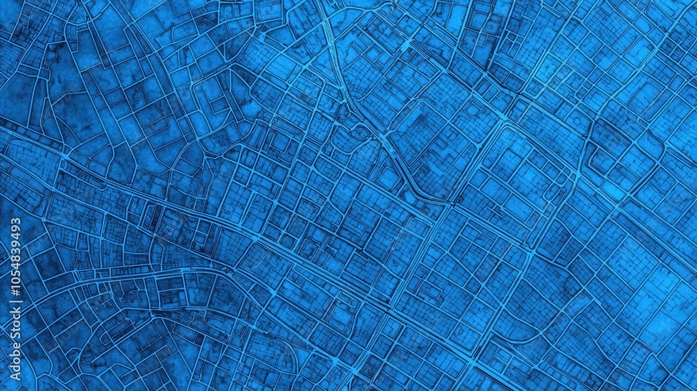 Detailed urban planning blueprint, showing roads, buildings, and public ...
