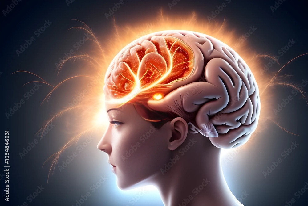 Visual art showing a human brain erupting with colors, representing the ...