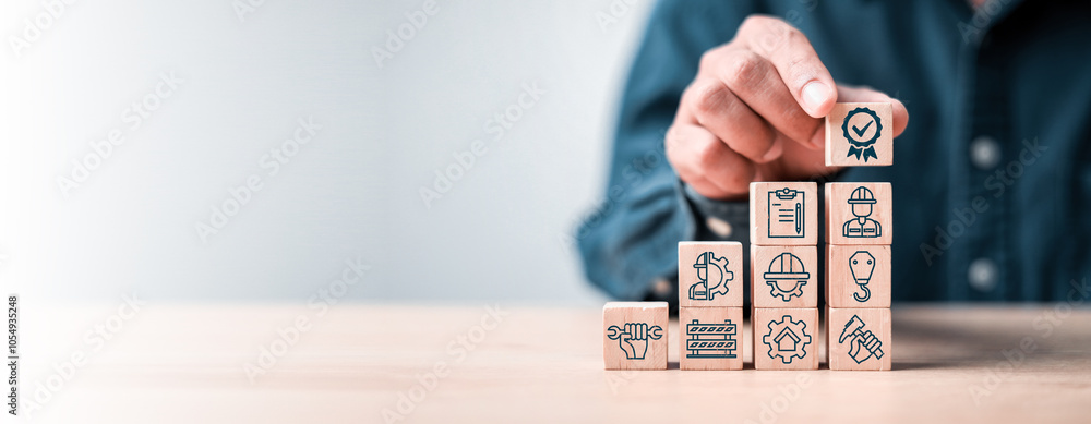 ISO Certification Concept. Hand hold representation of ISO ...