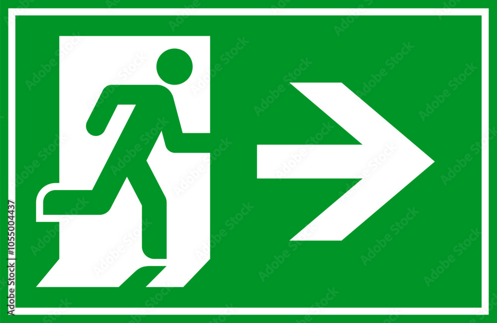 Running man and exit door sign. Exit way icon. Emergency exit. Safety ...