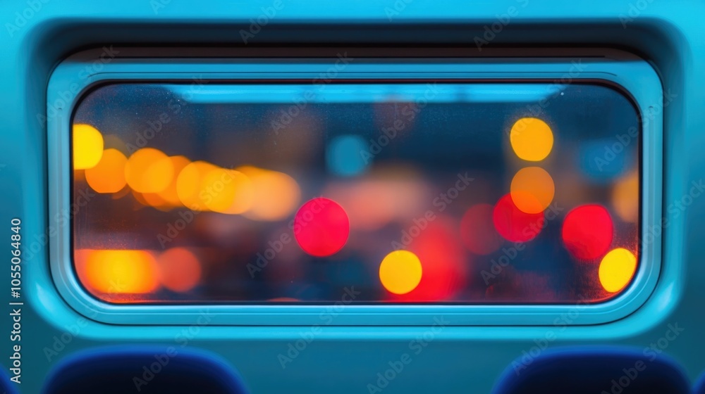 Captivating image of a bustling commuter bus at night with the city ...