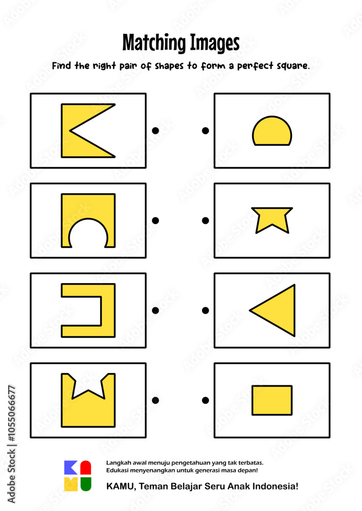 educational game for children. preschool shape matching worksheet ...