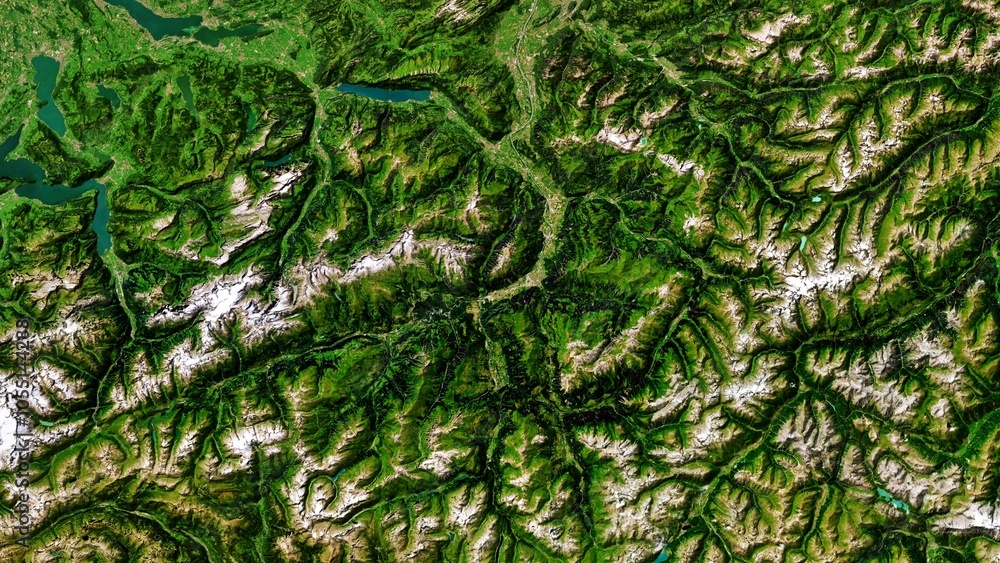 4K Alpen Mountain Map, High Resolution Satellite View With No Border, Widescreen 4K Resolution ...