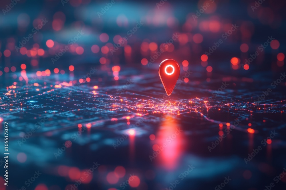 A digital map displaying a location with one pin, illustrating the ...