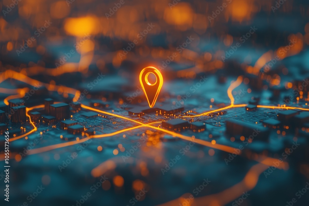 A digital map displaying a location with one pin, illustrating the ...