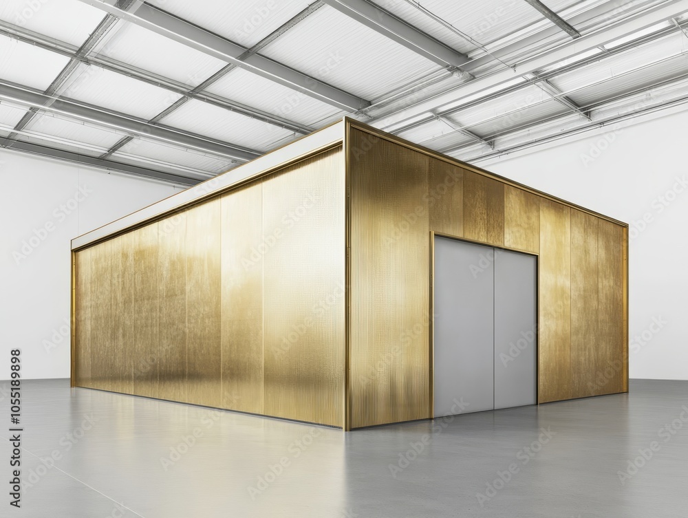 Golden Room: A minimalist architectural design featuring a striking ...