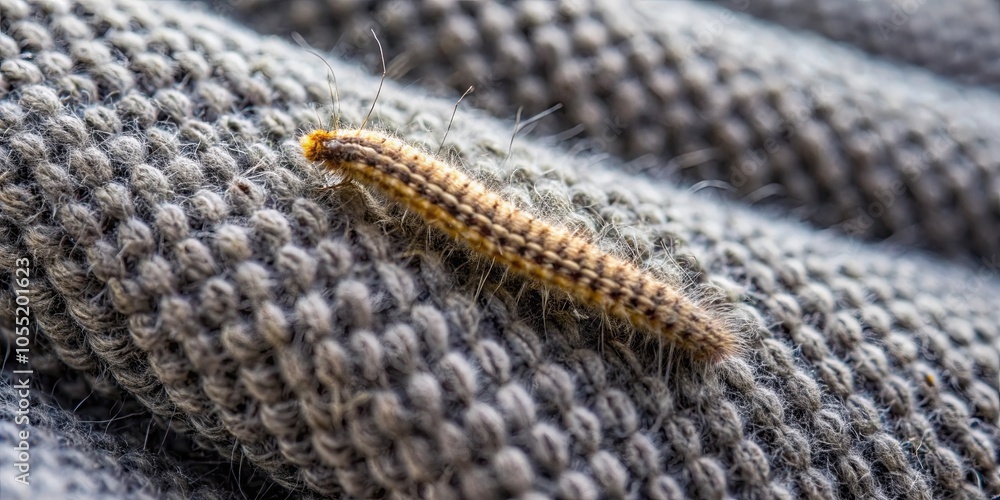 Clothes moth caterpillar causing damage to woolen jacket, clothes moth ...