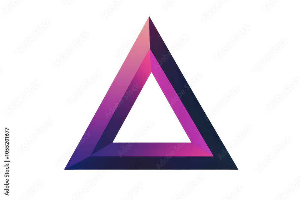 Abstract 3D optical illusion triangle with a gradient color scheme ...