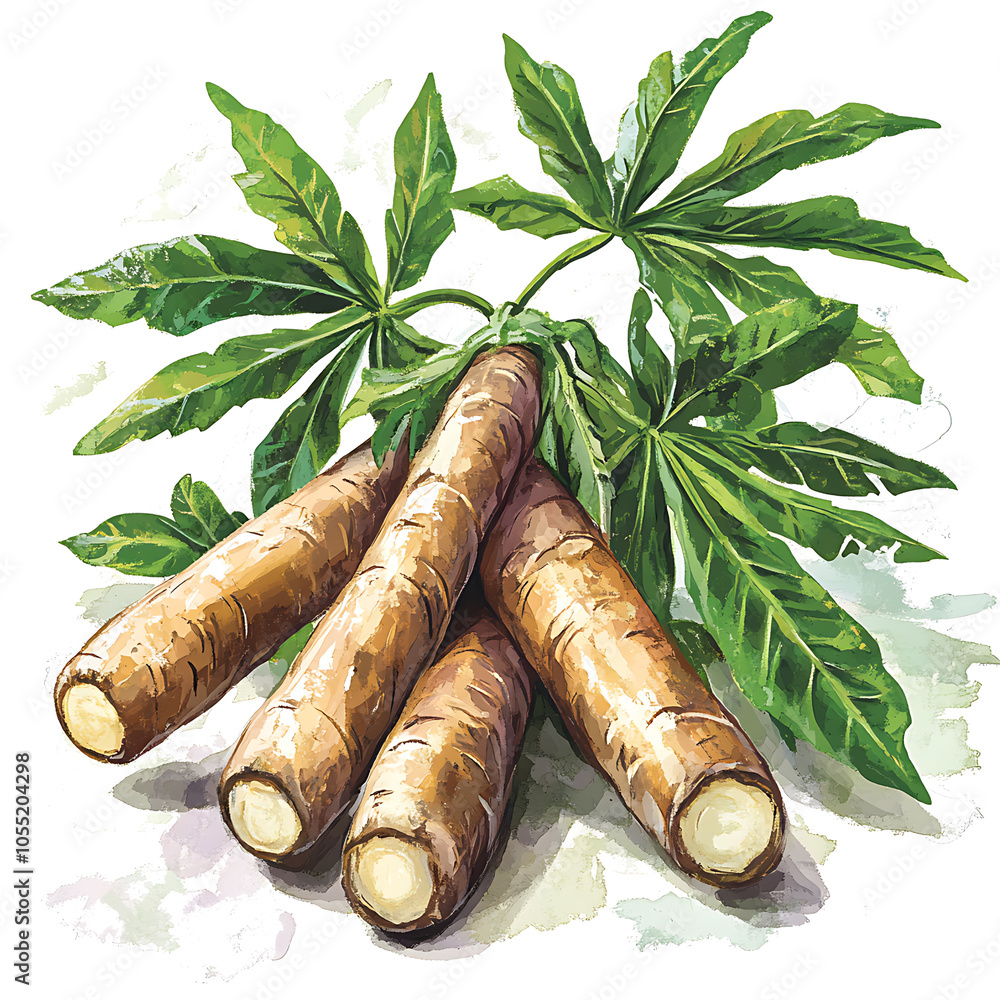 Realistic Cassava Illustration - Transparent PNG, High-Quality Vector ...