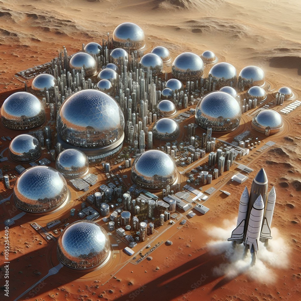 fictional mars base Stock Photo | Adobe Stock