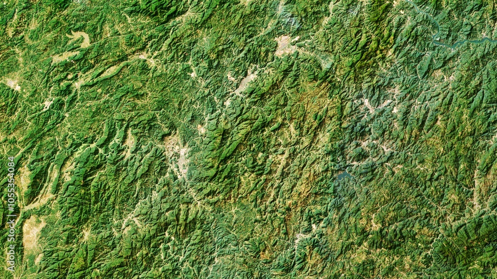 4K Nanping of China Map, High Resolution Satellite View With No Border, Widescreen 4K Resolution ...