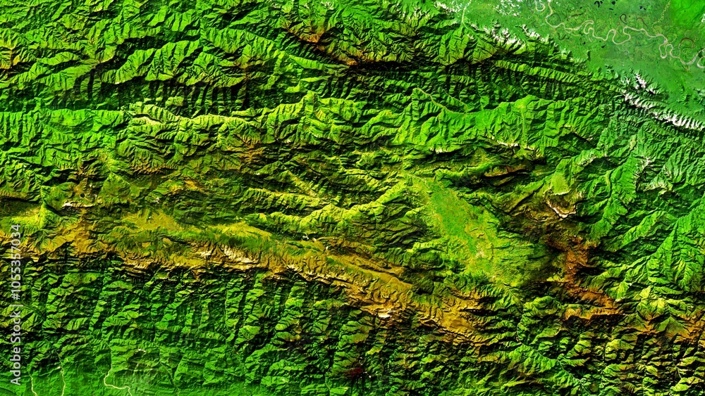 4K Wamena of Papua Indonesia Map, High Resolution Satellite View With No Border, Widescreen 4K ...