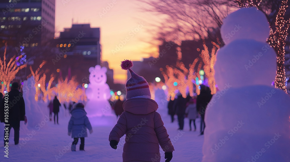 Yuki Matsuri, a snow festival in Sapporo with snow statues in the shape ...