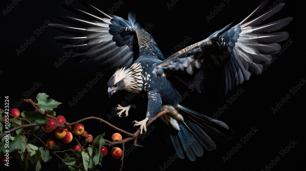 Majestic Harpy Eagle in Flight with Outstretched Wings Approaching a ...