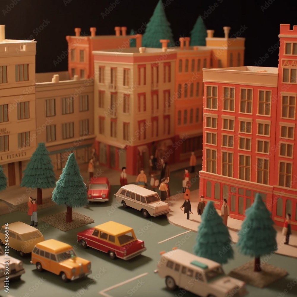 City model, miniature city, origami, paper art folding, buildings ...